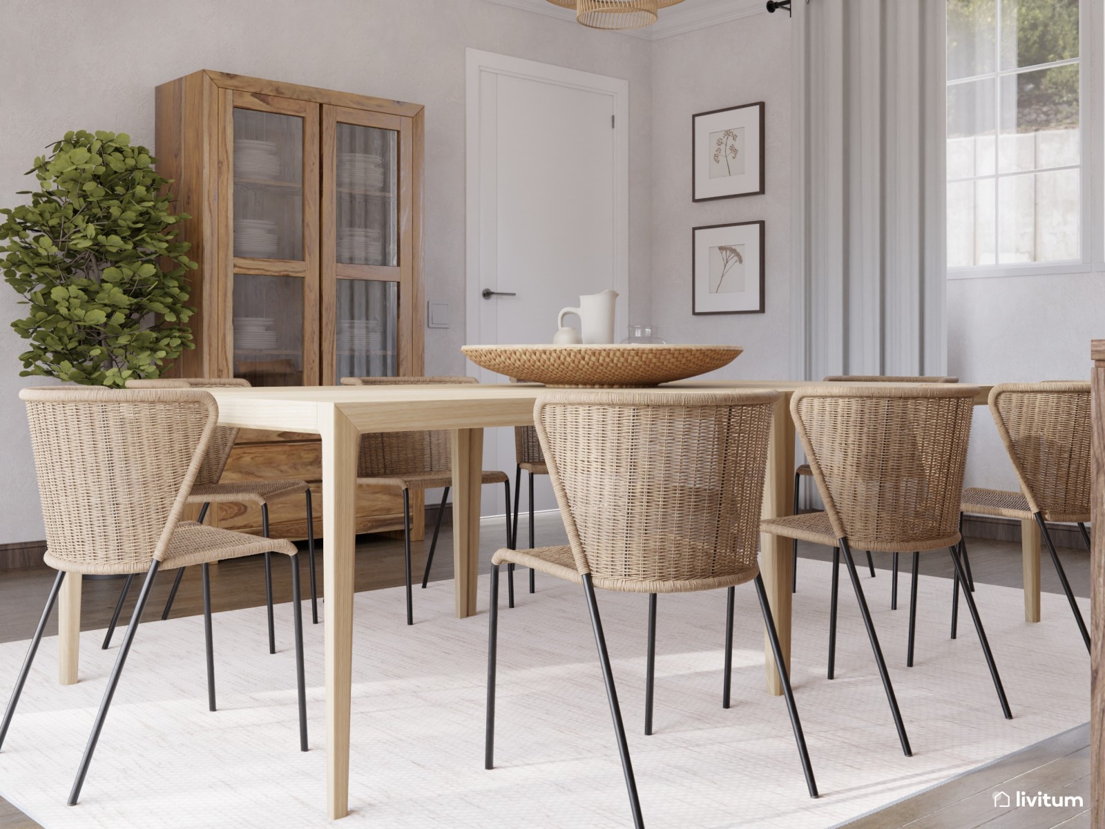 Comedor rústico para ocho personas - Livitum.com