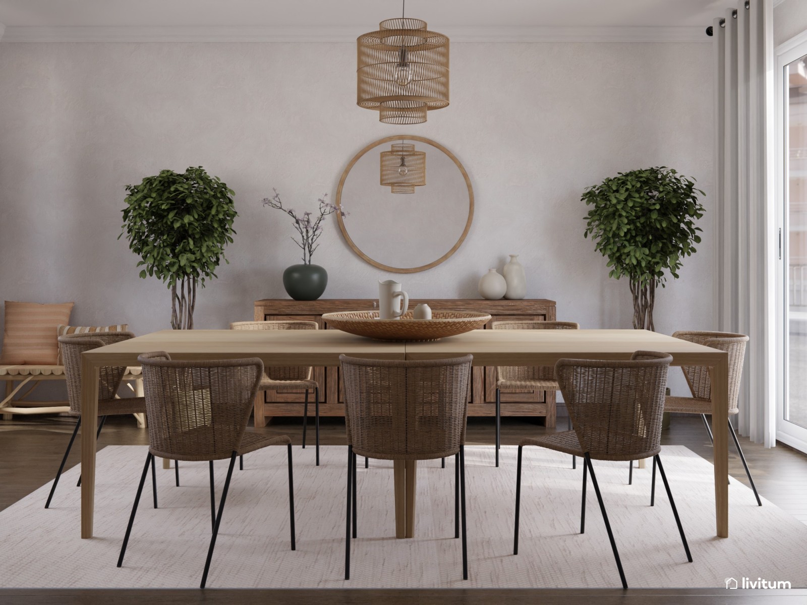 Comedor rústico para ocho personas - Livitum.com