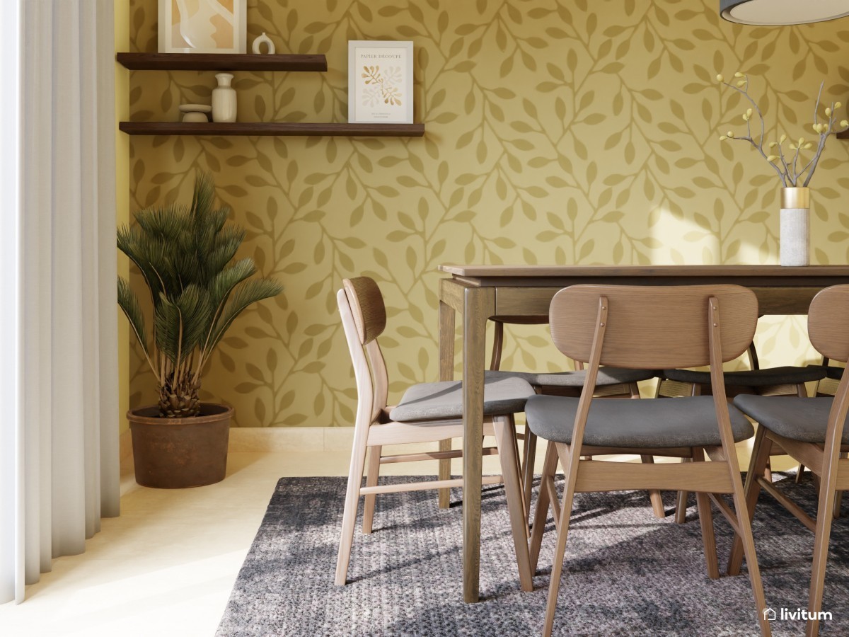 Comedor vintage en tonos amarillos - Livitum.com