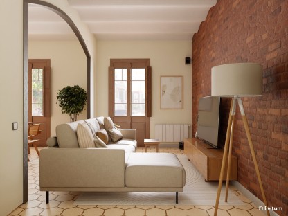 Comedor y salón de estilo colonial y nórdico que impresiona - Livitum.com