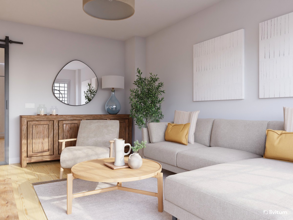 Luminoso y acogedor salón comedor moderno y colonial - Livitum.com