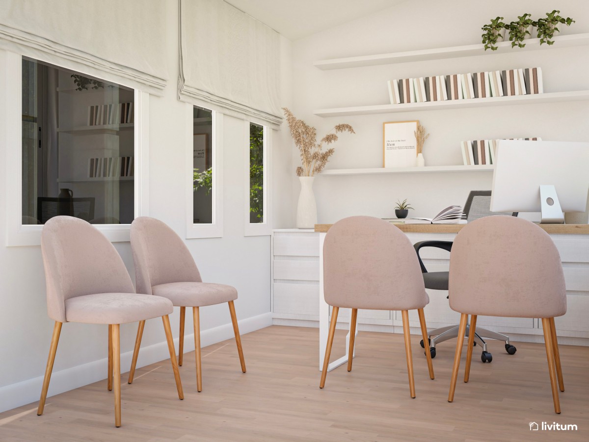 Recepción en blanco y rosa de estilo moderno - Livitum.com