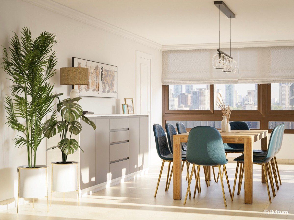 Salón comedor de estilo moderno y sofisticado - Livitum.com