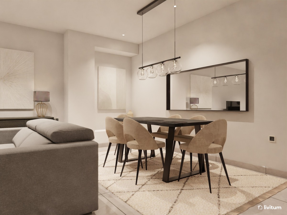 Salón comedor moderno y minimalista - Livitum.com