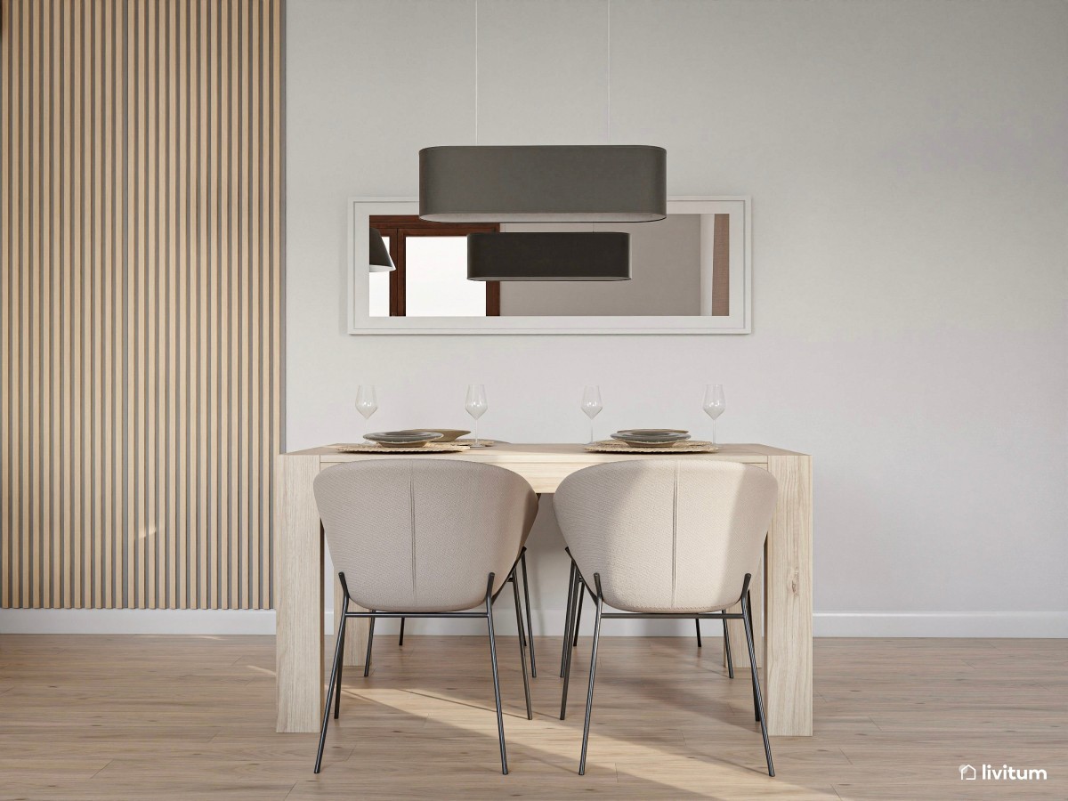 Salón pequeño, moderno y muy práctico con tonos azulados - Livitum.com