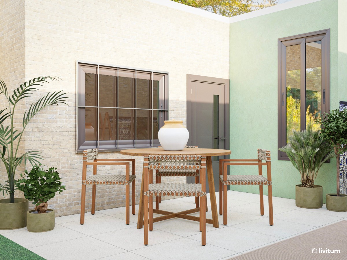 Terraza en verde de estilo moderno y rústico - Livitum.com