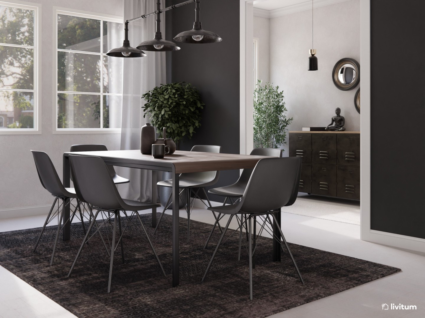 Un comedor, 3 estilos: industrial y urbano - Livitum.com