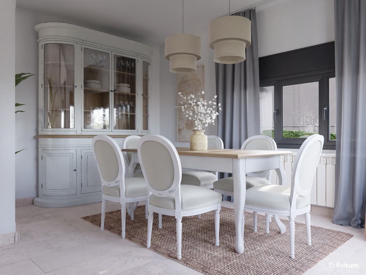 Un precioso salón-comedor rústico y moderno - Livitum.com